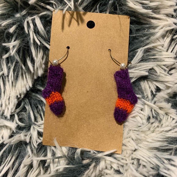 Jewelry | Vintage Handmade Hand Knitted Tiny Sock Earrings | Poshmark